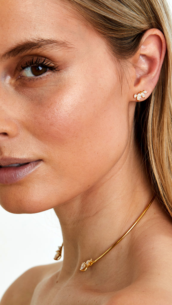 Kira Stud Earrings Gold Vermeil – CARAT* London UK