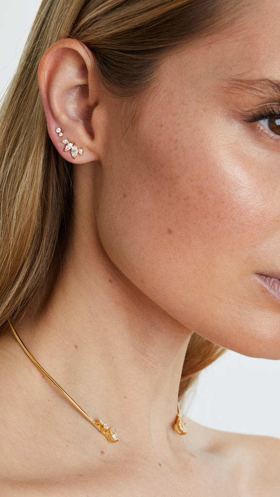 Kira Stud Earrings Gold Vermeil – CARAT* London UK