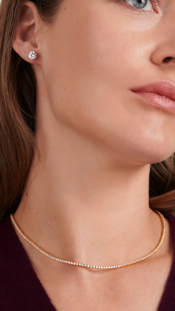 Lexi Tennis Necklace 18K Gold Vermeil – CARAT* London UK