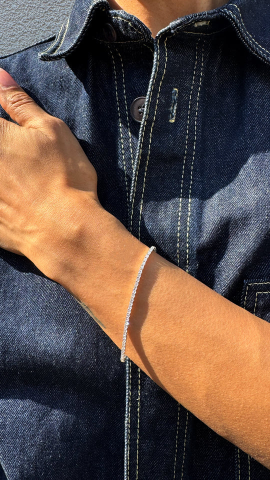 Sabrina Lab Grown Diamond Tennis Bracelet | 14K Solid White Gold ...