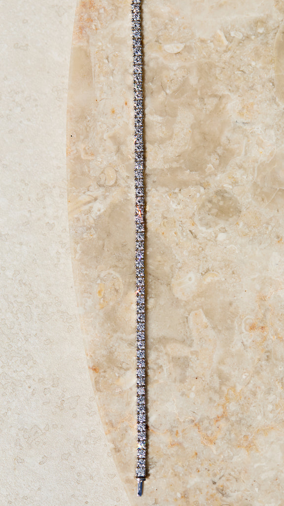 Sabrina Lab Grown Diamond Tennis Bracelet | 14K Solid White Gold ...