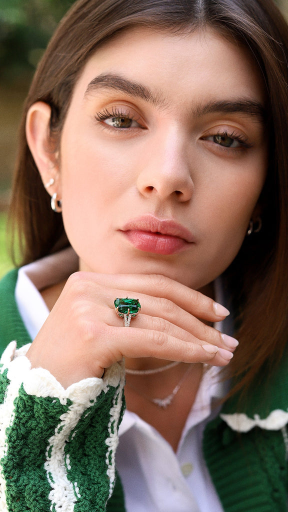 Tatum Emerald Flanders Cocktail Ring by CARAT* LONDON – CARAT* London UK